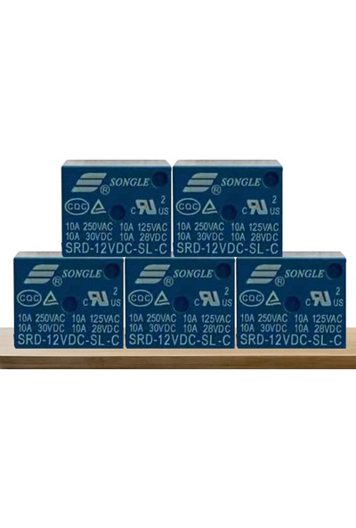 Elektromall SRD-12VDC-SL-C - 12V Role 10A 5pin (5 Adet) Elektromall SRD-12VDC-SL-C - 12V Role 10A 5pin (5 Adet)