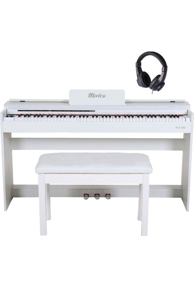 Midex PLX-160WH Beyaz Profesyonel Dijital Piyano Çekiç Aksiyonlu 88 Tuş (Kulaklık ve Tabure) Midex PLX-160WH Beyaz Profesyonel Dijital Piyano Çekiç Aksiyonlu 88 Tuş (Kulaklık ve Tabure)