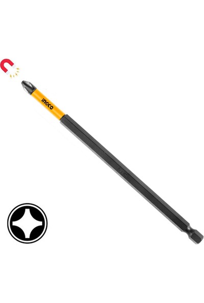 Badem10 Ingco Bits Uç Ph2 150 mm Yıldız Vidalama Ucu S2 Çeliği Mıknatıslı Badem10 Ingco Bits Uç Ph2 150 mm Yıldız Vidalama Ucu S2 Çeliği Mıknatıslı