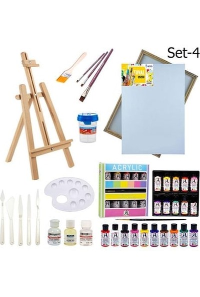 Neon Plus Akrilik Boya Seti-4 Şövale Tuval Fırça Palet Su Kabı Spatul Neon Plus Akrilik Boya Seti-4 Şövale Tuval Fırça Palet Su Kabı Spatul
