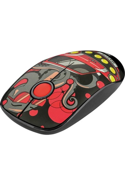 Comse Sketch Sessiz Click Kablosuz Kırmızı Desenli Mouse