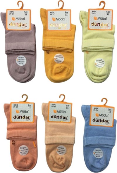 Dündar Kız Çocuk Modal Konç Patik Çorap - 6 Adet