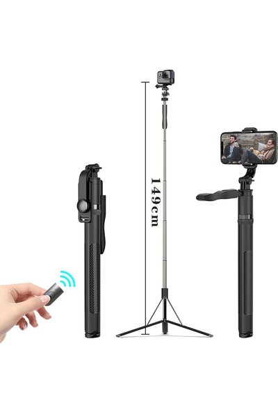 Sunlink Roreta Yüksek Kaliteli Yeni 1.49M Büyük Bluetooth Selfie Stick Tripod Katlanabilir Monopodlar Akıllı Telefon Için Gopro Kamera Için Evrensel (Yurt Dışından) Sunlink Roreta Yüksek Kaliteli Yeni 1.49M Büyük Bluetooth Selfie Stick Tripod Katlanabilir Monopodlar Akıllı Telefon Için Gopro Kamera Için Evrensel (Yurt Dışından)