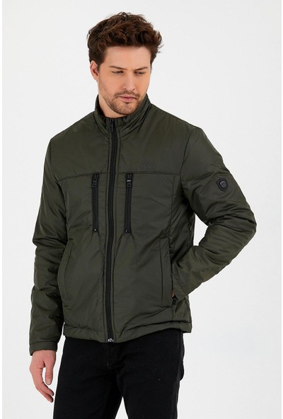 Danger Erkek Cep Detaylı Kapitone Mevsimlik Mont Haki