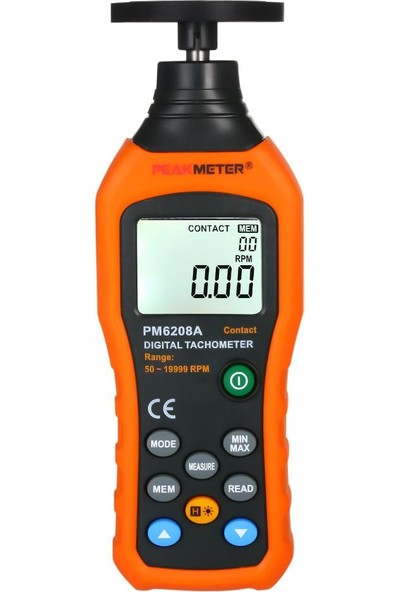 Guangdong Spirit Peakmeter Dijital Takometre El Kontak Motor Takometre LCD Kilometre Tach Rpm Metre Kontak Tipi Dijital Takometre Geniş Ölçüm Aralığı 50~19999RPM Guangdong Spirit Peakmeter Dijital Takometre El Kontak Motor Takometre LCD Kilometre Tach Rpm Metre Kontak Tipi Dijital Takometre Geniş Ölçüm Aralığı 50~19999RPM