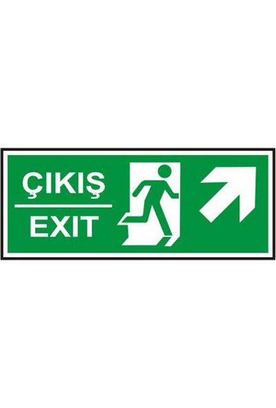 Oknal Fotolümen Folyolu Sağ Yukarı Oklu Yangın Çıkış / Exıt Uyarı Levhası 19,8x8 Cm Oknal Fotolümen Folyolu Sağ Yukarı Oklu Yangın Çıkış / Exıt Uyarı Levhası 19,8x8 Cm