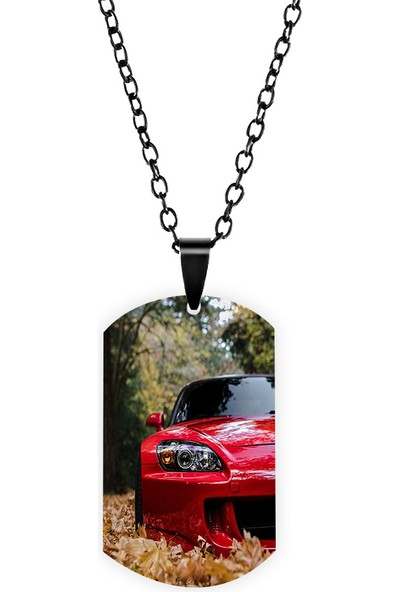 Rowalsi Honda S2000 Baskılı Siyah Künye TYT398 Rowalsi Honda S2000 Baskılı Siyah Künye TYT398