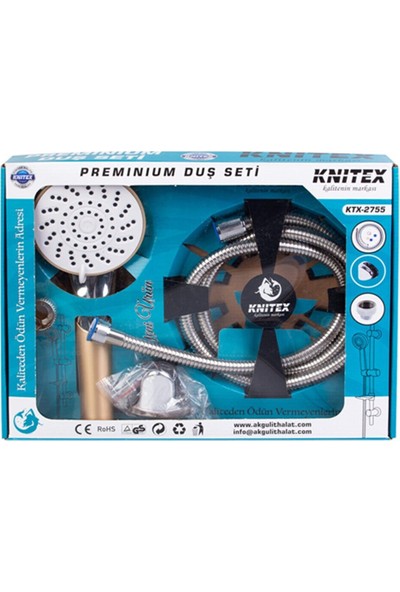 Knitex 3 Fonksiyonlu 4 Parça Preminium Duş Seti KTX-2755 Knitex 3 Fonksiyonlu 4 Parça Preminium Duş Seti KTX-2755