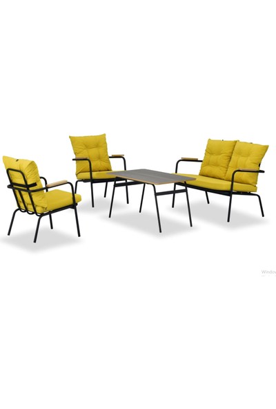 Çavdar Group 4 Kişilik Bahçe-Balkon-Teras Oturma Grubu , Çay Köşesi Seti