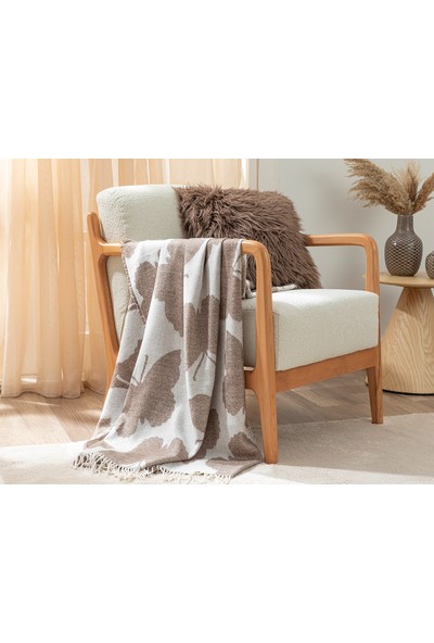 English Home Mariposas koltuk Şalı 130 x 170 cm Kahverengi