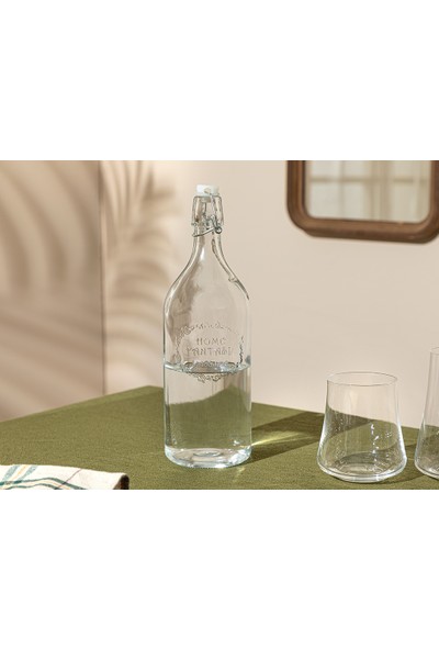 Halle Cam Saklama Şışe 1000 ml Şeffaf