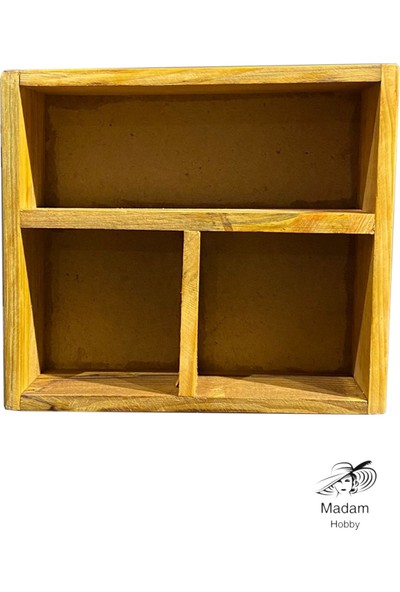Madam Hobby Ahşap 3 Bölmeli Kutu