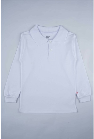 Miniko Kids Kısa Kol Polo Yaka Beyaz Lakos Okul Tişörtü