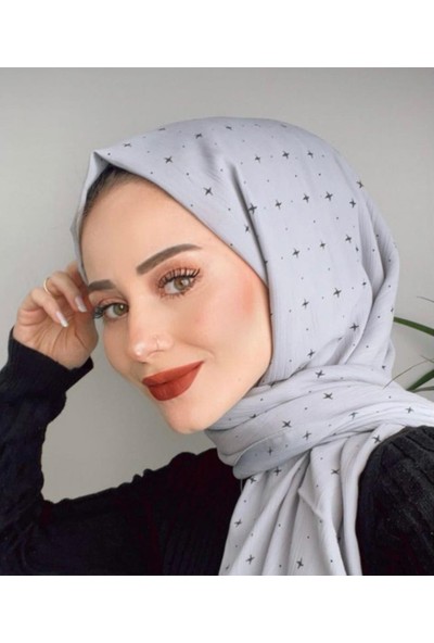 Vera Hijab Bürümcük Caz Şal Yıldız Desenli Shawl