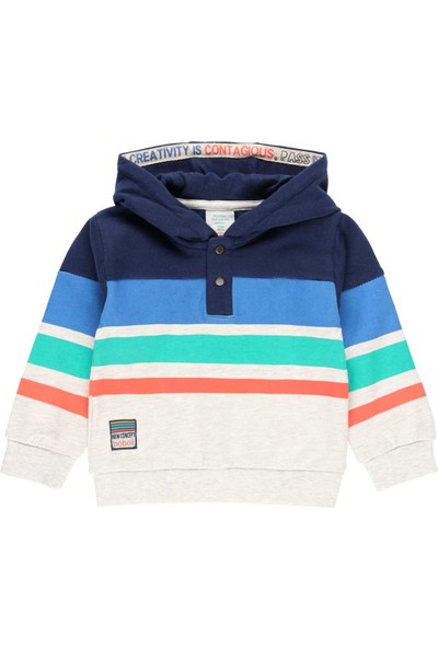 Boboli Erkek Bebek Kapüşonlu Uzun Kollu Sweatshirt Çizgili Boboli Erkek Bebek Kapüşonlu Uzun Kollu Sweatshirt Çizgili