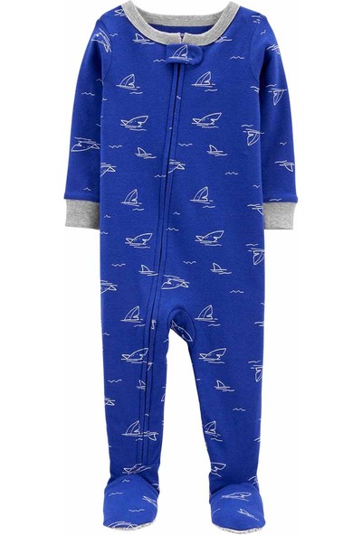 Carter's Erkek Çocuk Köpekbalığı Desenli Uzun Kollu Patikli Uyku Tulumu