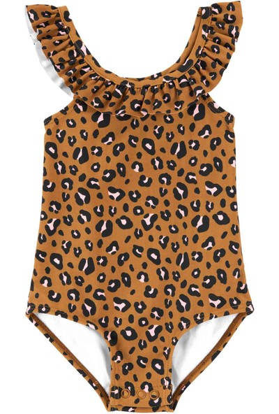 Carter's Kız Bebek Leopar Desenli Mayo Taba