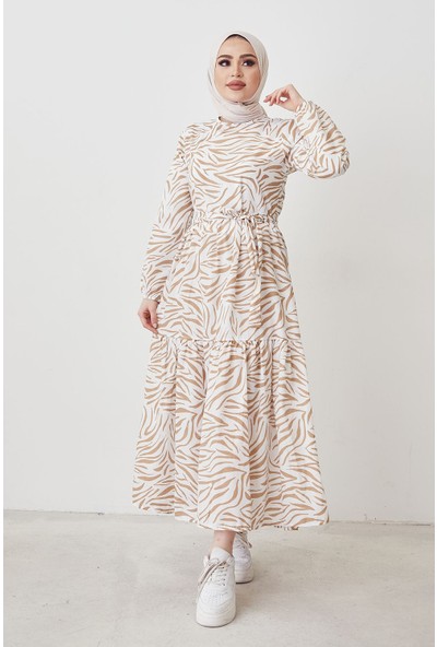 Miostil Desenli Elbise-Vizon