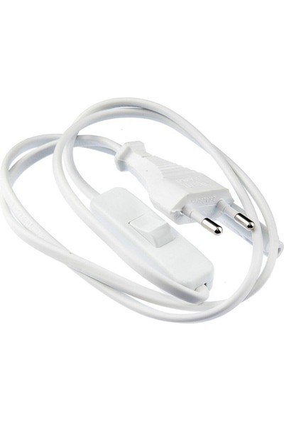 Gae Anahtarlı Aç Kapa Lambader / Abajur 2 Mt.beyaz Renk Kablo Fiş