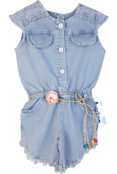 Kamus Güpürlü Yazlık Kot Tulum Pembe Kamus Güpürlü Yazlık Kot Tulum Pembe