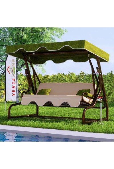 Yekta Çandarlı 3 Kişilik Bahçe Salıncağı Teras Balkon Salıncak