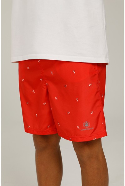 Lumberjack CT1145 Anchor Swım Short Kırmızı Erkek Deniz Şortu