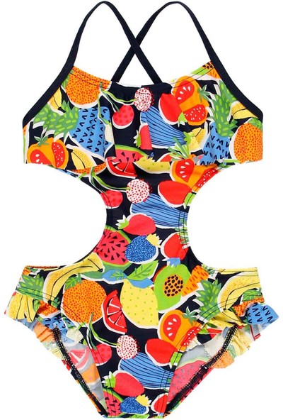 Kız Çocuk Meyve Desenli Mayo