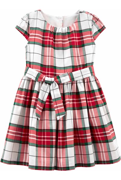 Carter's Kız Bebek Ekose Günlük Elbise Kırmızı