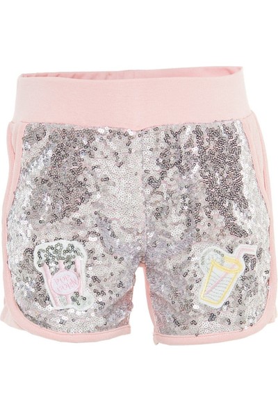 Pamina Kız Çocuk Payetli Şort Pudra