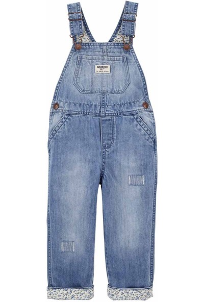 OshKosh B'Gosh Kız Çocuk Denim Salopet Mavi OshKosh B'Gosh Kız Çocuk Denim Salopet Mavi