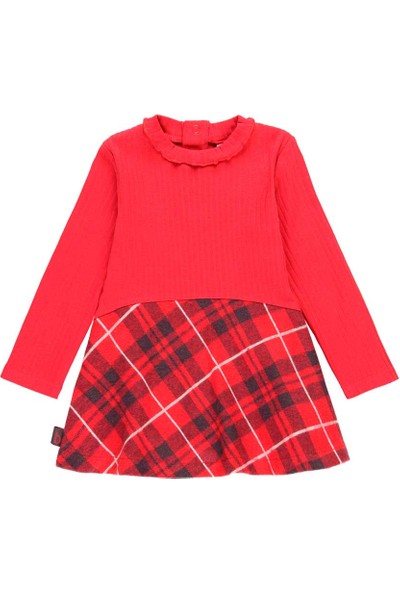 Boboli Kız Bebek Uzun Kollu Elbise Ekose Kırmızı Boboli Kız Bebek Uzun Kollu Elbise Ekose Kırmızı