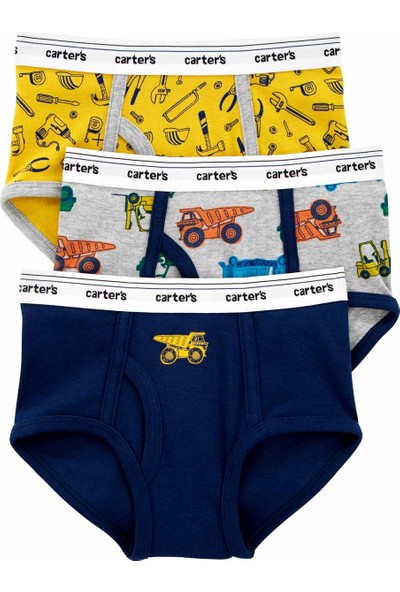 Carter's Erkek Çocuk Araba Desenli Külot Set 3'lü Paket
