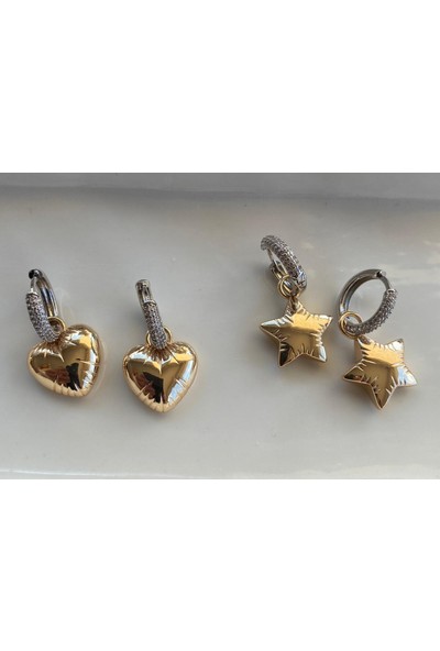 Rs Bt Balon Gold Kalp Küpe