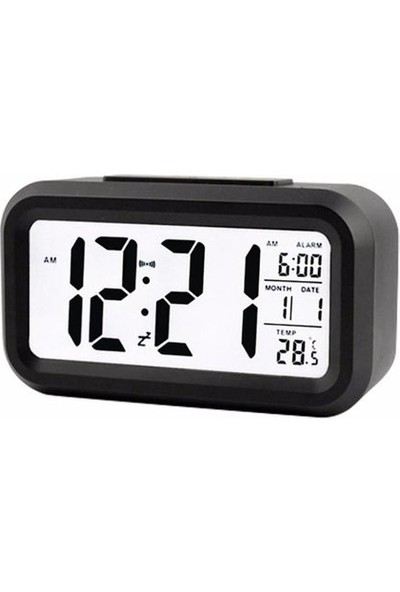 Herkesetoptantic Dijital LCD Sensörlü Termometreli Işıklı Çalar Saat (Siyah) Herkesetoptantic Dijital LCD Sensörlü Termometreli Işıklı Çalar Saat (Siyah)