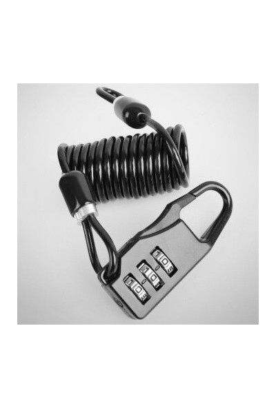 Kinguard Motosiklet Kask Kilidi Siyah Şifreli Ayarlı Uzatma Kablo