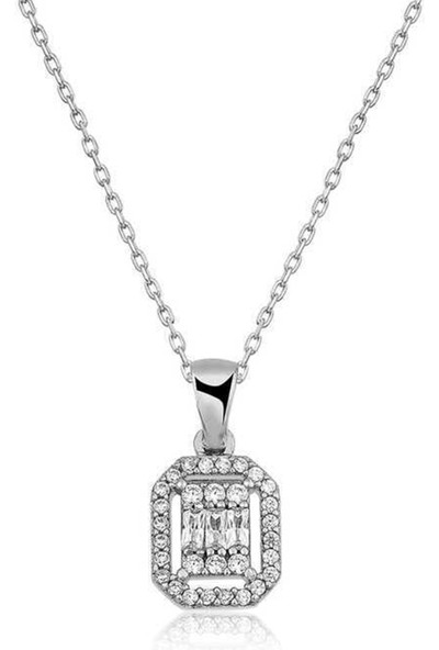 Hercai Store 925 Ayar Gümüş Baget Taşlı Kadın Kolye Hercai Store 925 Ayar Gümüş Baget Taşlı Kadın Kolye
