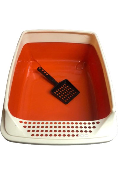 Açık Kedi Tuvaleti Turuncu 35 x 45 x 17 cm