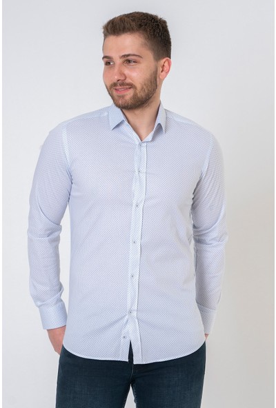 White Stone Kaufbeuren Pamuklu Likralı Regular Fit G156 Gömlek Desenli White Stone Kaufbeuren Pamuklu Likralı Regular Fit G156 Gömlek Desenli