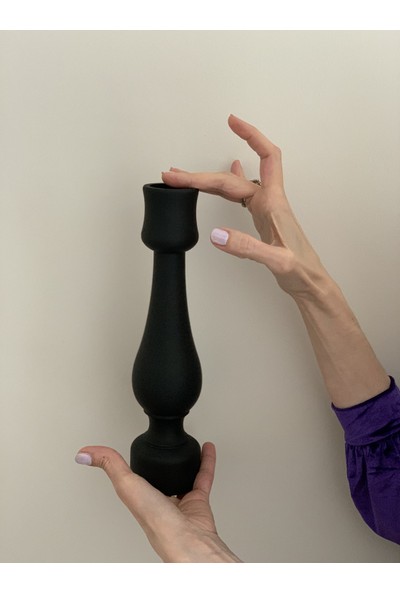 Athe Wise Ahşap Mumluk/şamdan Siyah Athe Wise Ahşap Mumluk/şamdan Siyah