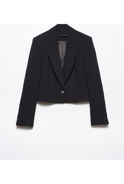 Dilvin 6842 Tek Düğmeli Ceket-Siyah Dilvin 6842 Tek Düğmeli Ceket-Siyah