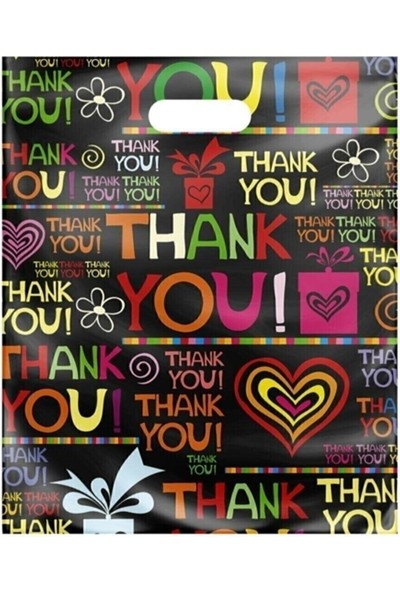 Takviyeli Renkli Thank You Mağaza Poşeti No:5 50X60CM 50 Adet Thankyou5 Thankyou5