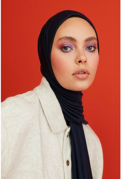 Naciye Sultan Tesettür Penye Şal Lacivert