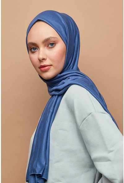 Naciye Sultan Tesettür Penye Şal Gece Mavisi