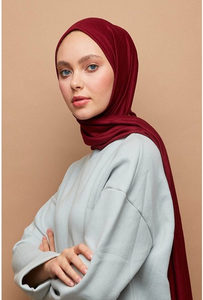 Naciye Sultan Tesettür Penye Şal Bordo