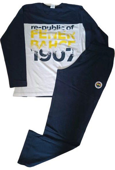 Rolypoly Fenerbahçe Uzun Kolu Pantolonlu Erkek Pijama Takımı, Mbeyaz Rolypoly Fenerbahçe Uzun Kolu Pantolonlu Erkek Pijama Takımı, Mbeyaz