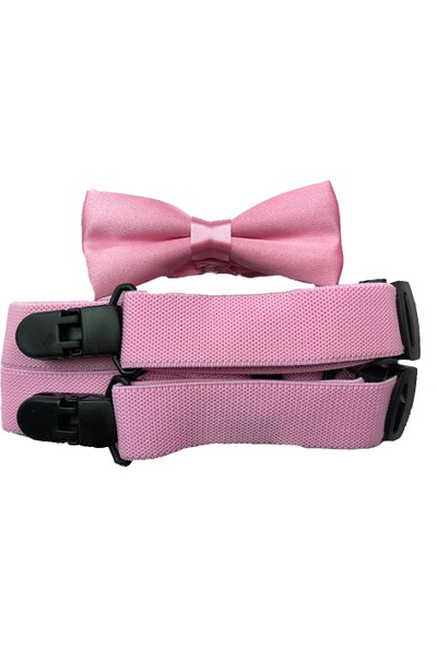 Kemer Sepeti Pembe Çocuk Pantolon Askısı ve Papyon Kombini Kemer Sepeti Pembe Çocuk Pantolon Askısı ve Papyon Kombini