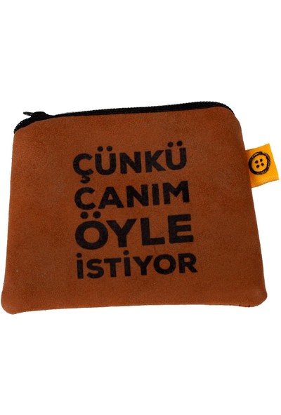 Afillix Concept Kt Çünkü Canım Öyle Istiyor Tasarım Nubuk Bozuk Para Cüzdanı
