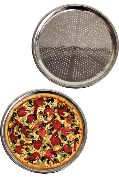 Xnews Delikli Çelik Pizza ve Lahmacun Tepsisi 28 Cm- Xnews Delikli Çelik Pizza ve Lahmacun Tepsisi 28 Cm-