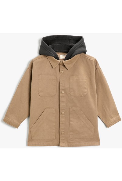 Koton Basic Oversize Uzun Kollu Kapşonlu Ceket Pamuklu Koton Basic Oversize Uzun Kollu Kapşonlu Ceket Pamuklu