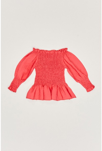 FullaModa Beli ve Kolu Gipeli Çocuk Bluz FullaModa Beli ve Kolu Gipeli Çocuk Bluz